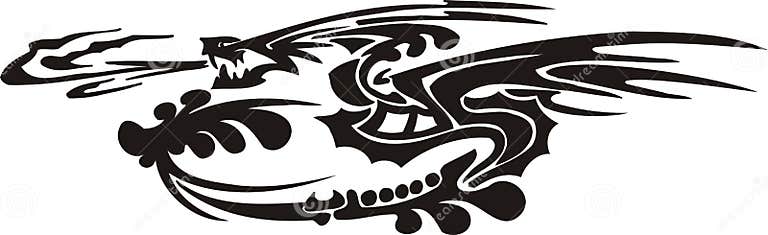 Horizontal Dragons. stock vector. Illustration of scale - 17275912