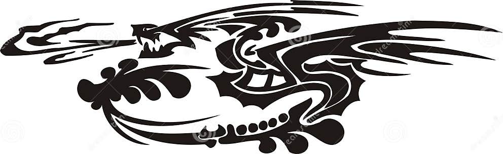 Horizontal Dragons. stock vector. Illustration of scale - 17275912