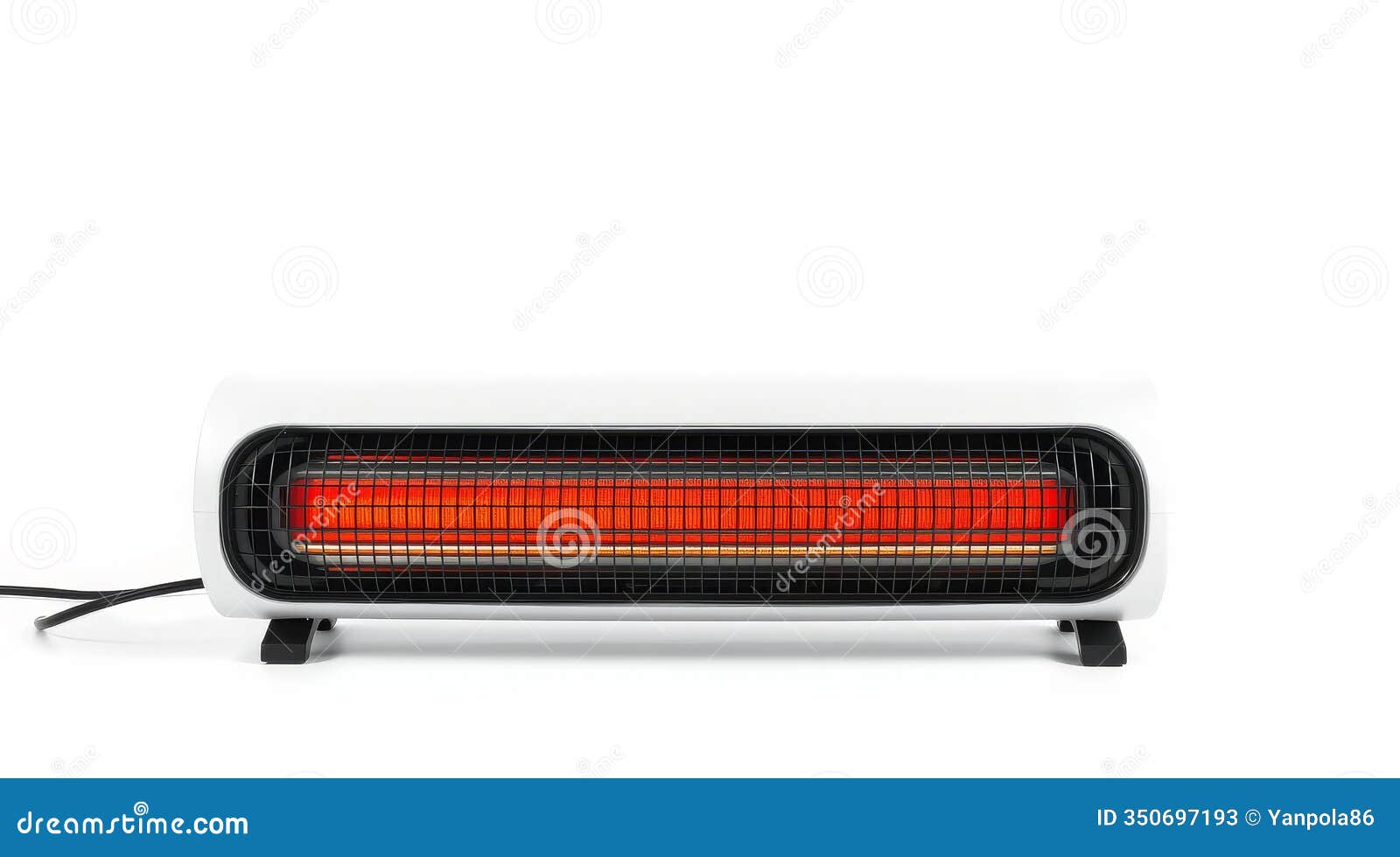Horizontal Electric Heater with Glowing Element and Modern Design on a ...