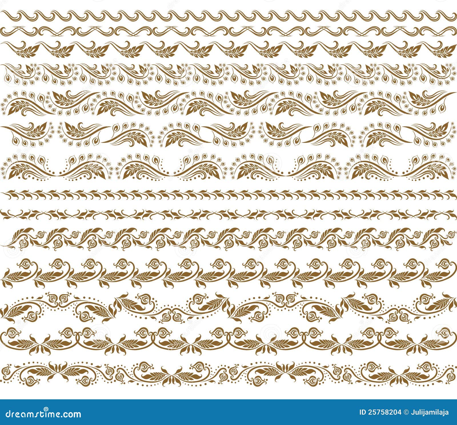 Horizontal Elements Decoration Vector Stock Vector - Illustration of ...