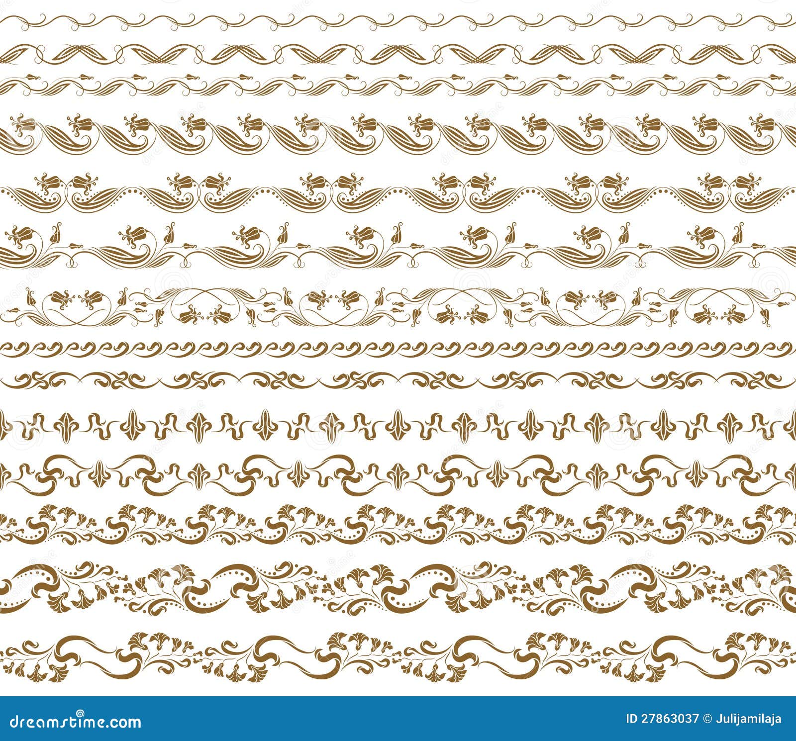 Horizontal Elements Decoration Vector Stock Vector - Illustration of ...