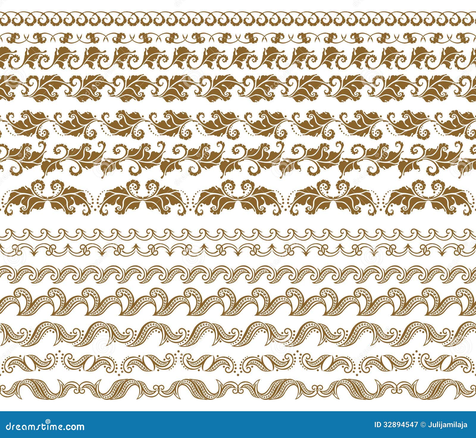 Horizontal Elements Decoration Vector Stock Vector - Illustration of ...