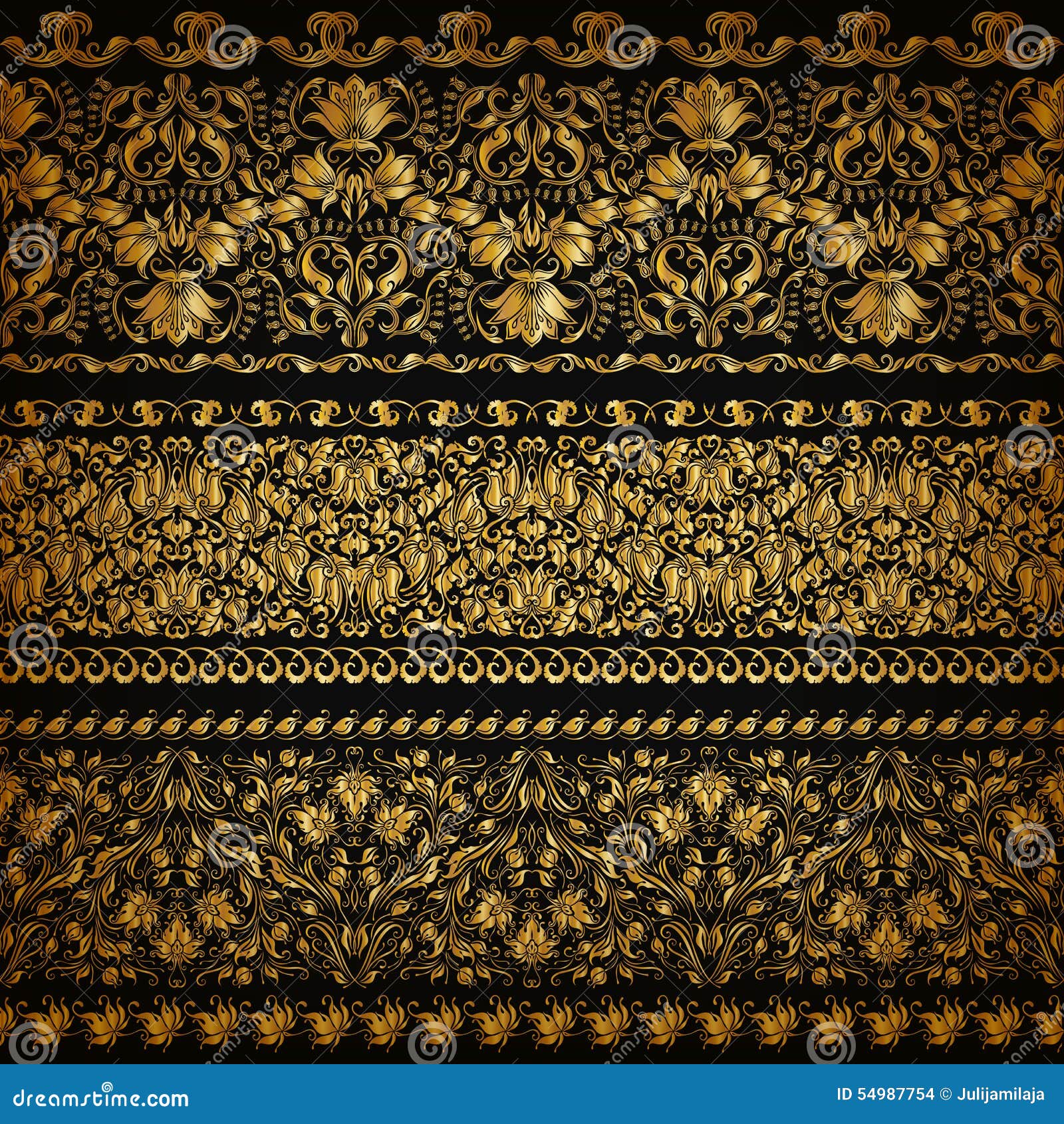 Horizontal Elements Decoration Vector Stock Vector - Illustration of ...