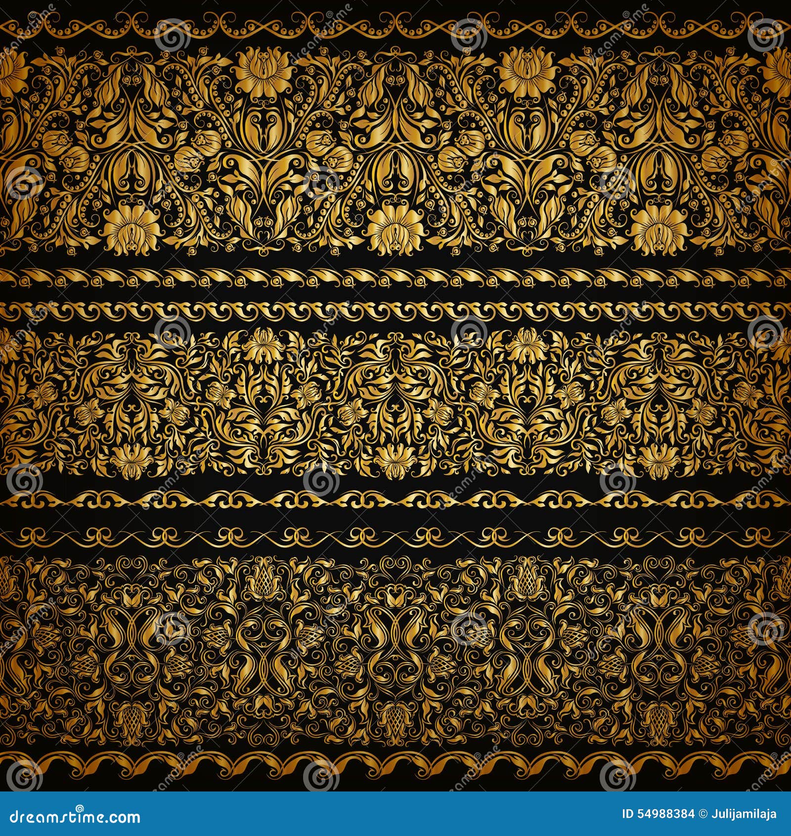 Horizontal Elements Decoration Vector Stock Vector - Illustration of ...