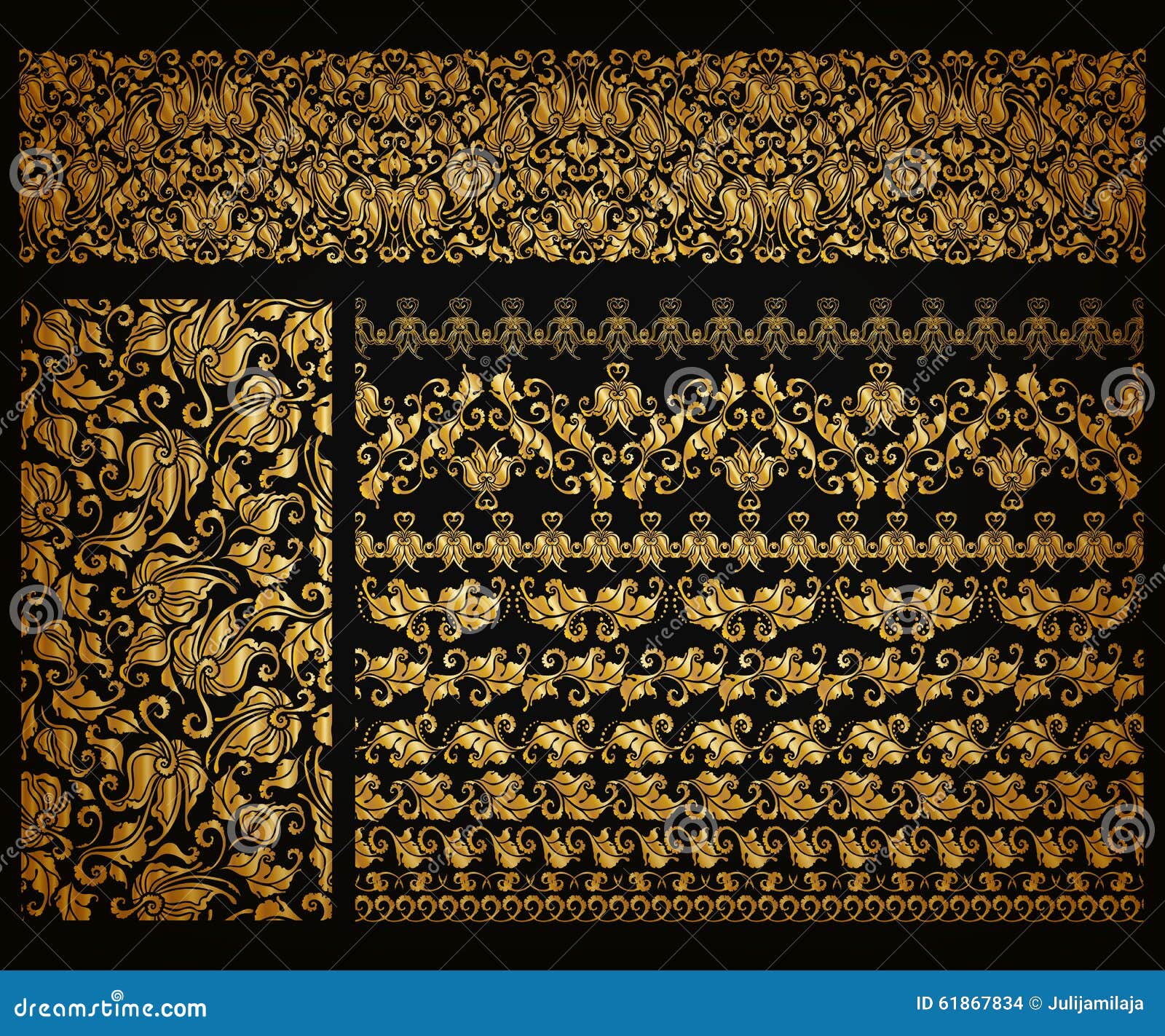 Horizontal Elements Decoration Vector Stock Vector - Illustration of ...