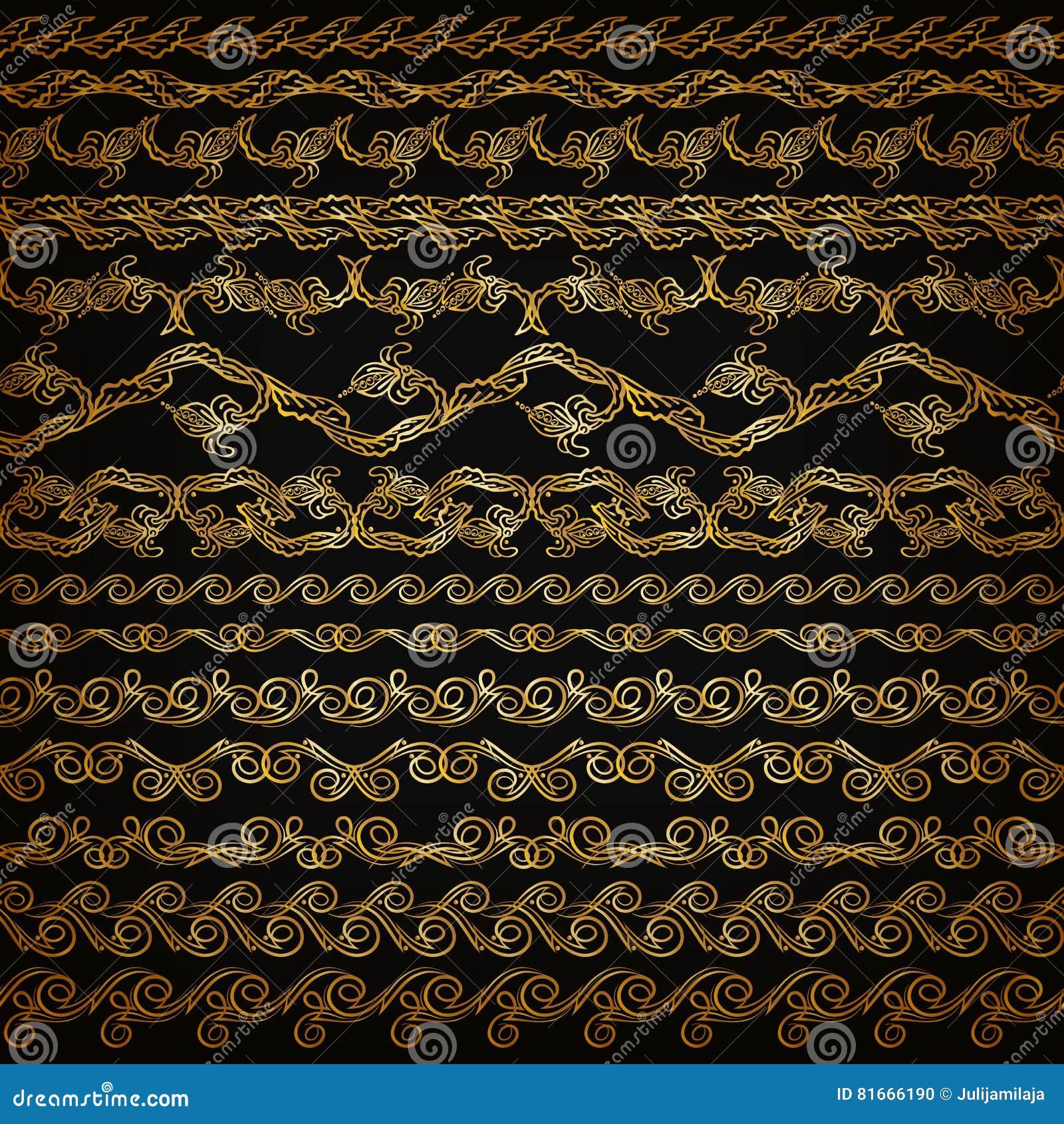 Horizontal Elements Decoration Vector Stock Vector - Illustration of ...