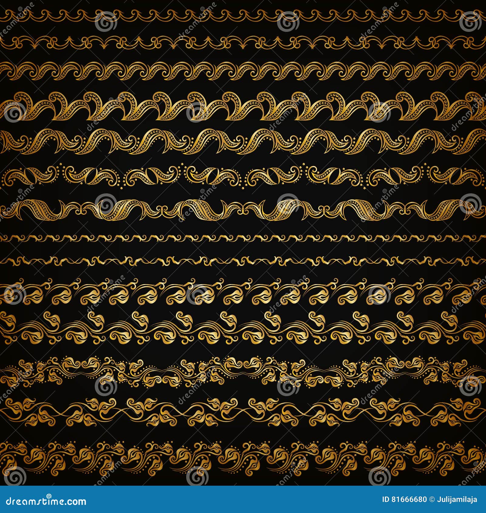 Horizontal Elements Decoration Vector Stock Vector - Illustration of ...