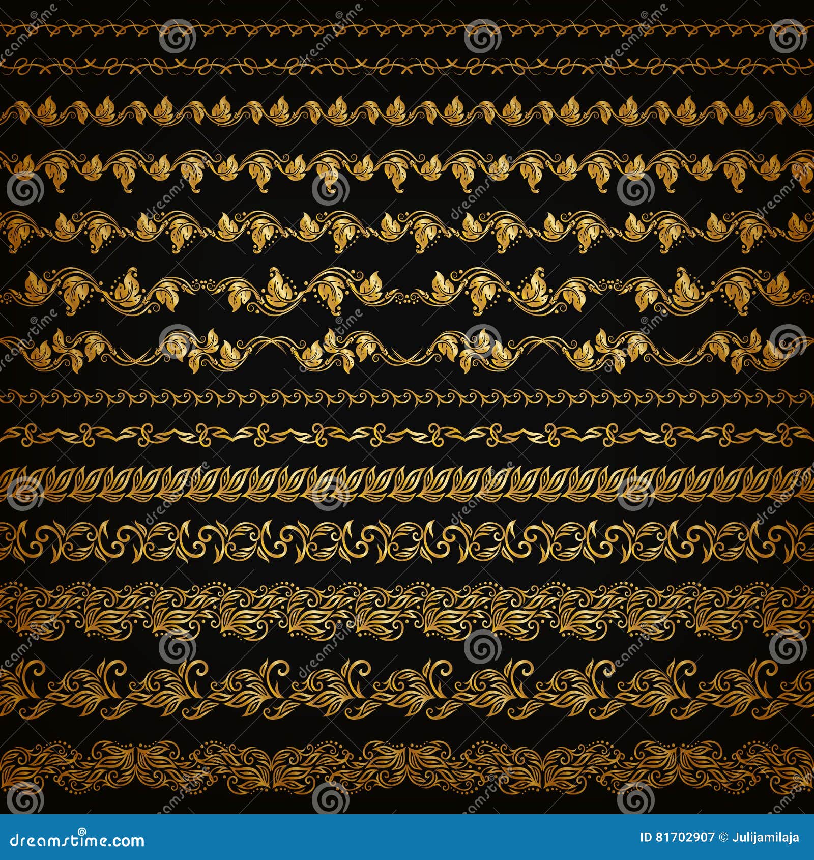 Horizontal Elements Decoration Vector Stock Vector - Illustration of ...