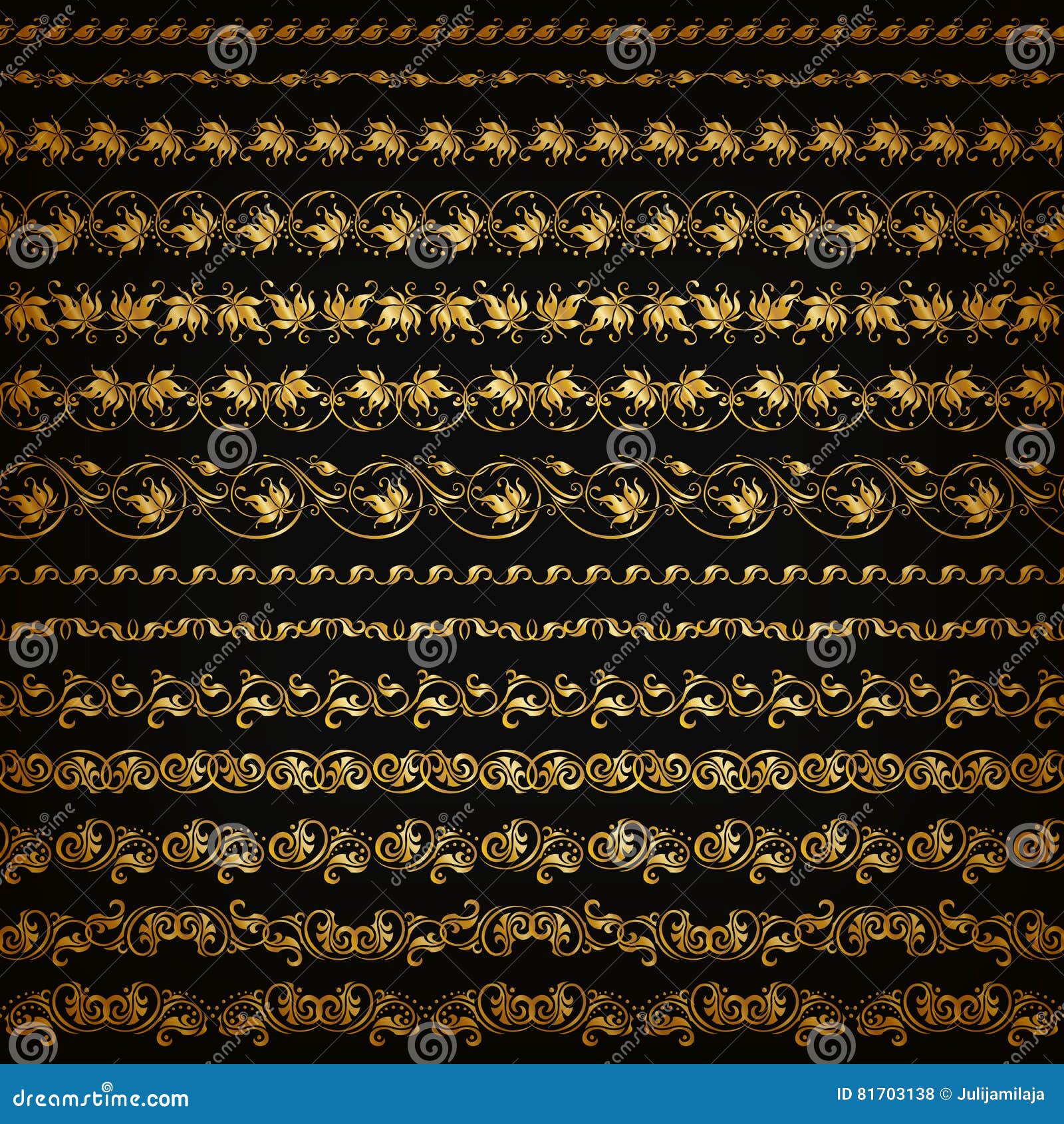 Horizontal Elements Decoration Vector Stock Vector - Illustration of ...