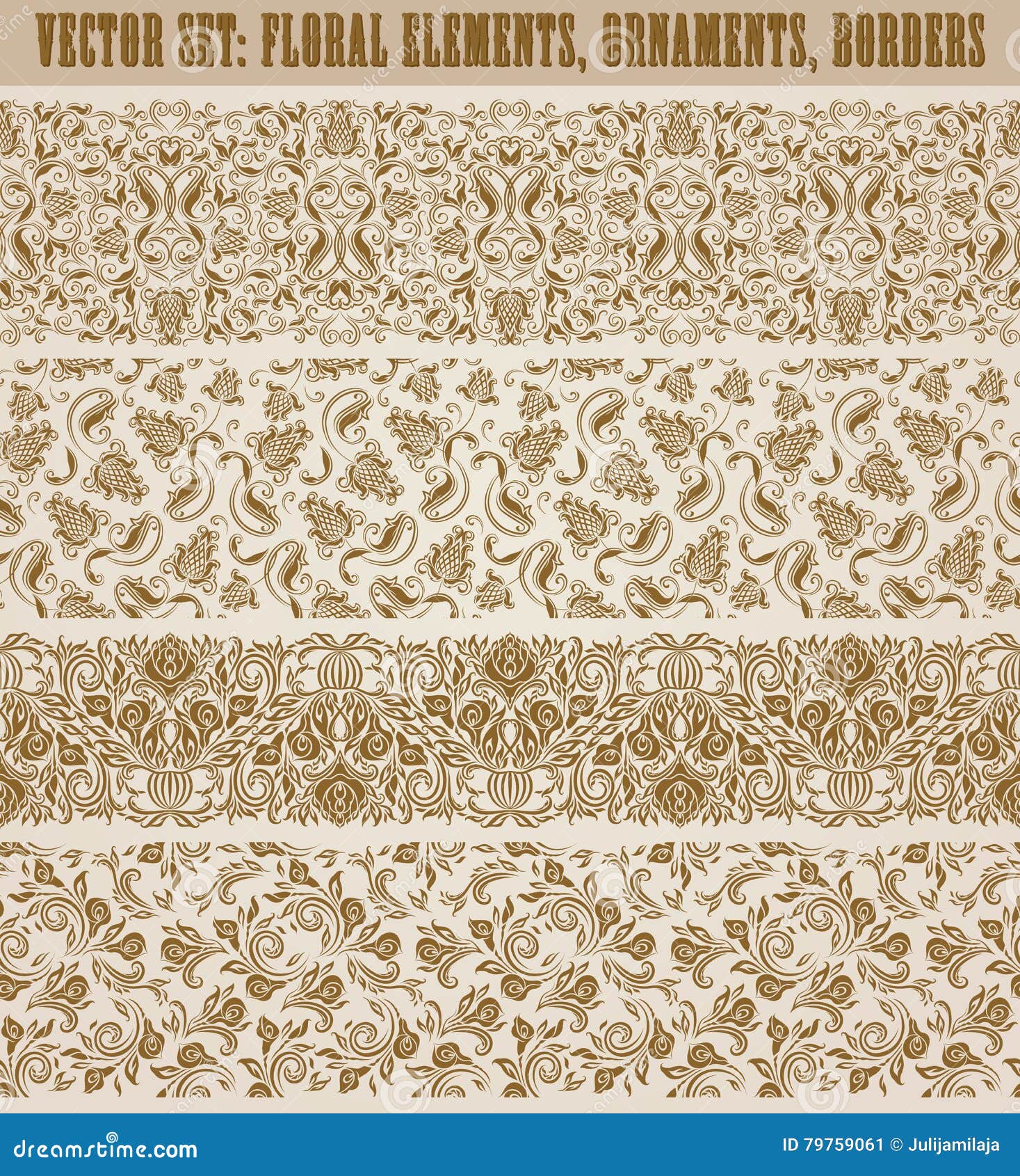 Horizontal Elements Decoration Vector Stock Vector - Illustration of ...