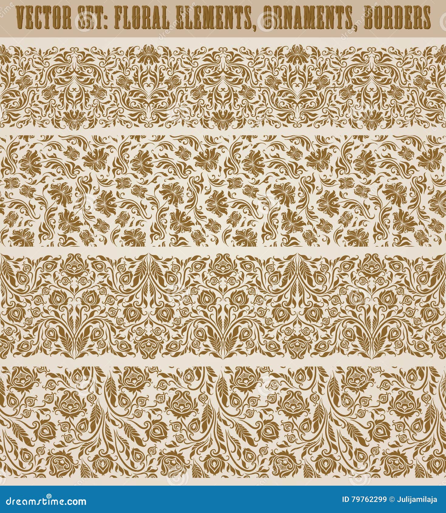 Horizontal Elements Decoration Vector Stock Vector - Illustration of ...