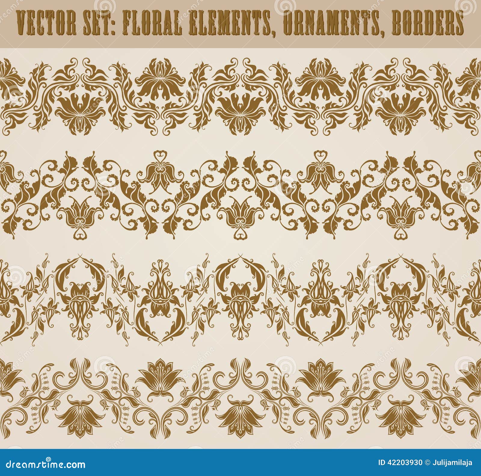 Horizontal Elements Decoration Vector Stock Vector - Illustration of ...