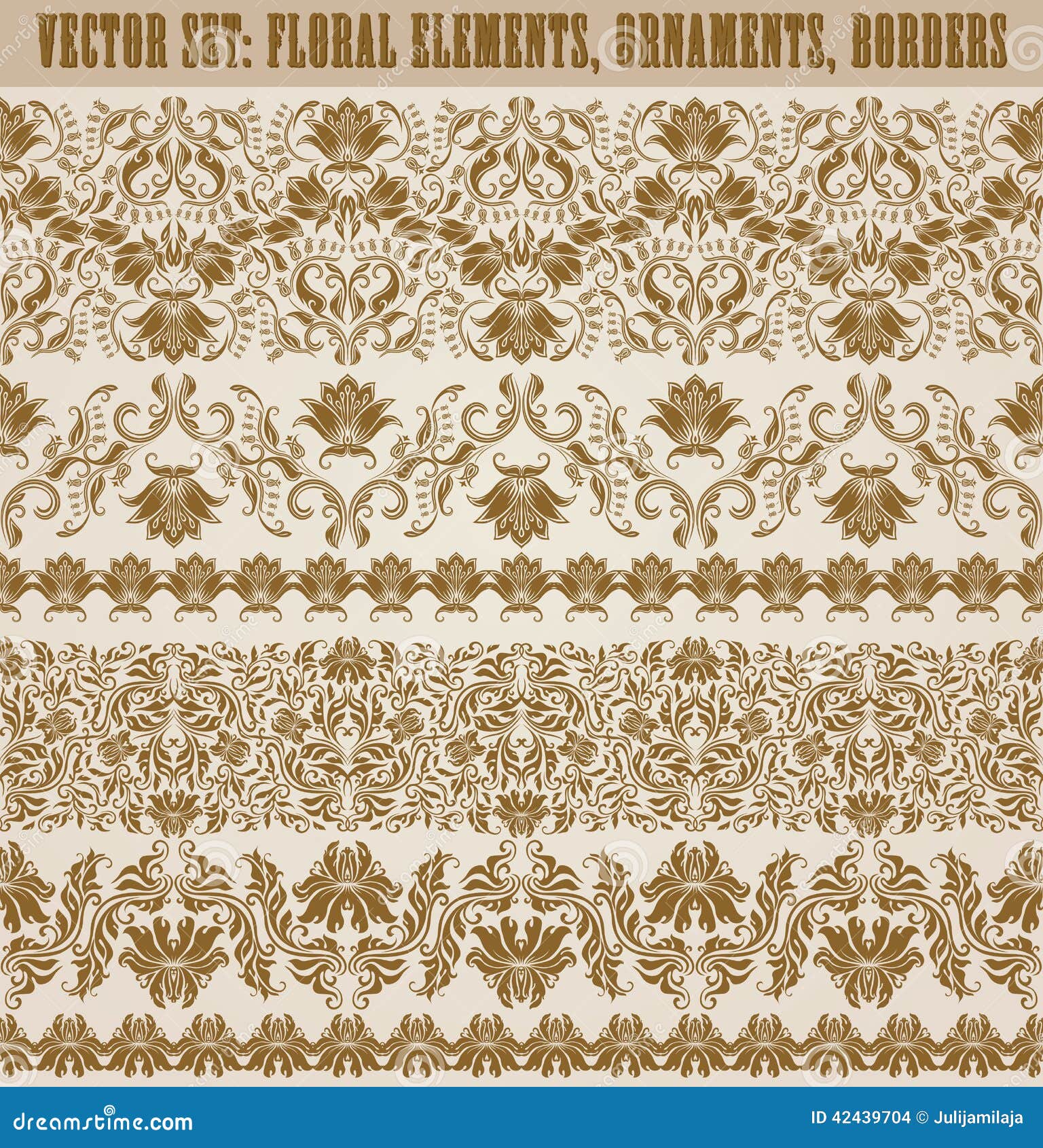 Horizontal Elements Decoration Vector Stock Vector - Illustration of ...