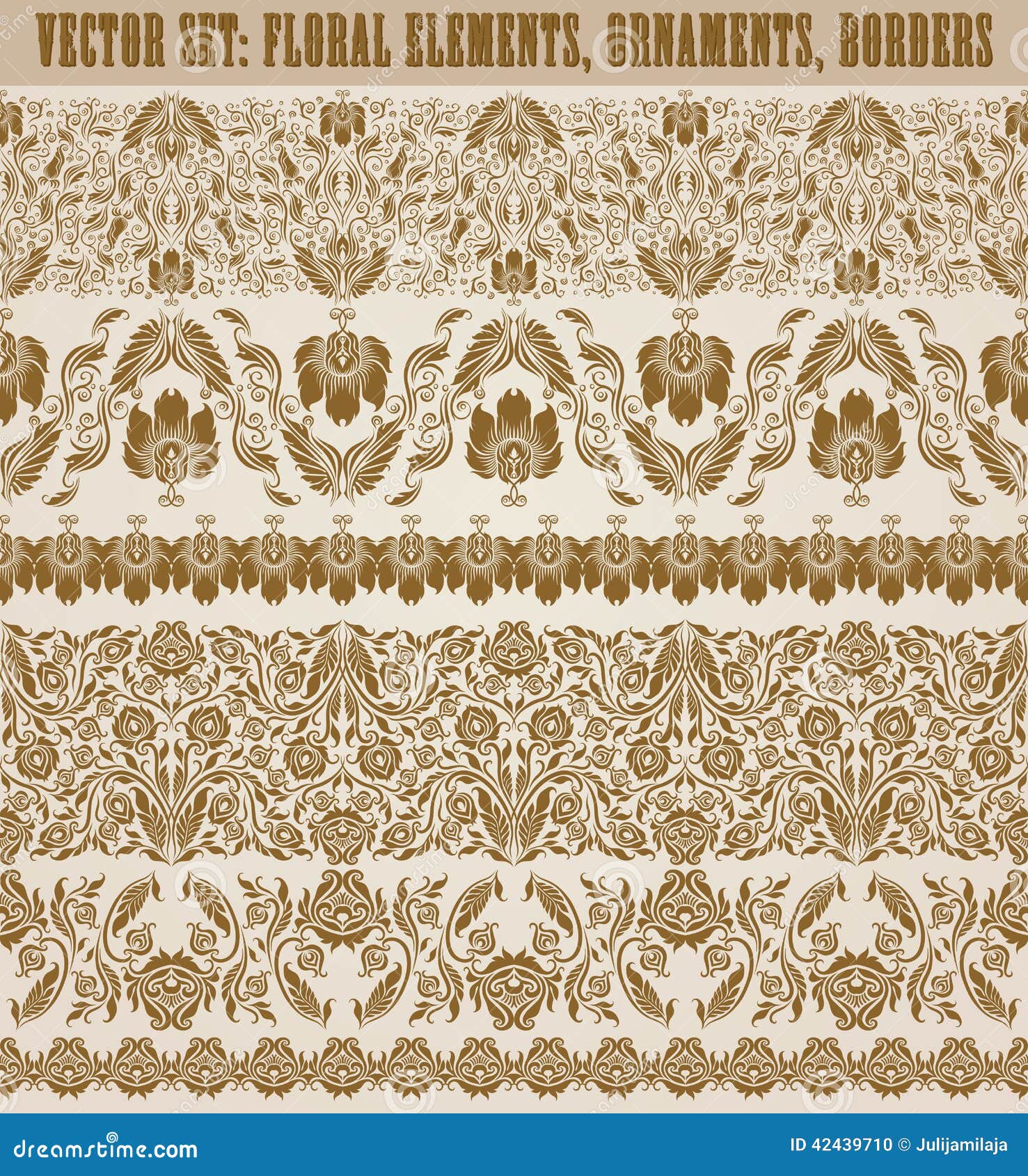 Horizontal Elements Decoration Vector Stock Vector - Illustration of ...