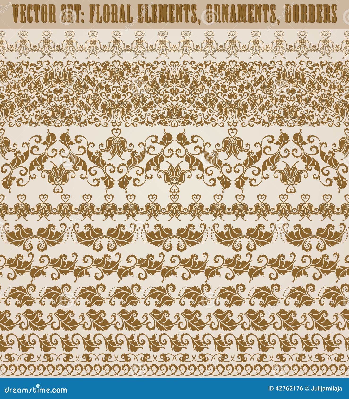 Horizontal Elements Decoration Vector Stock Vector - Illustration of ...