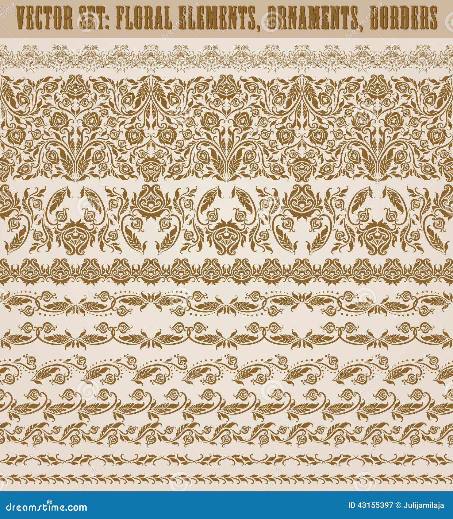 Horizontal Elements Decoration Vector Stock Vector - Illustration of ...