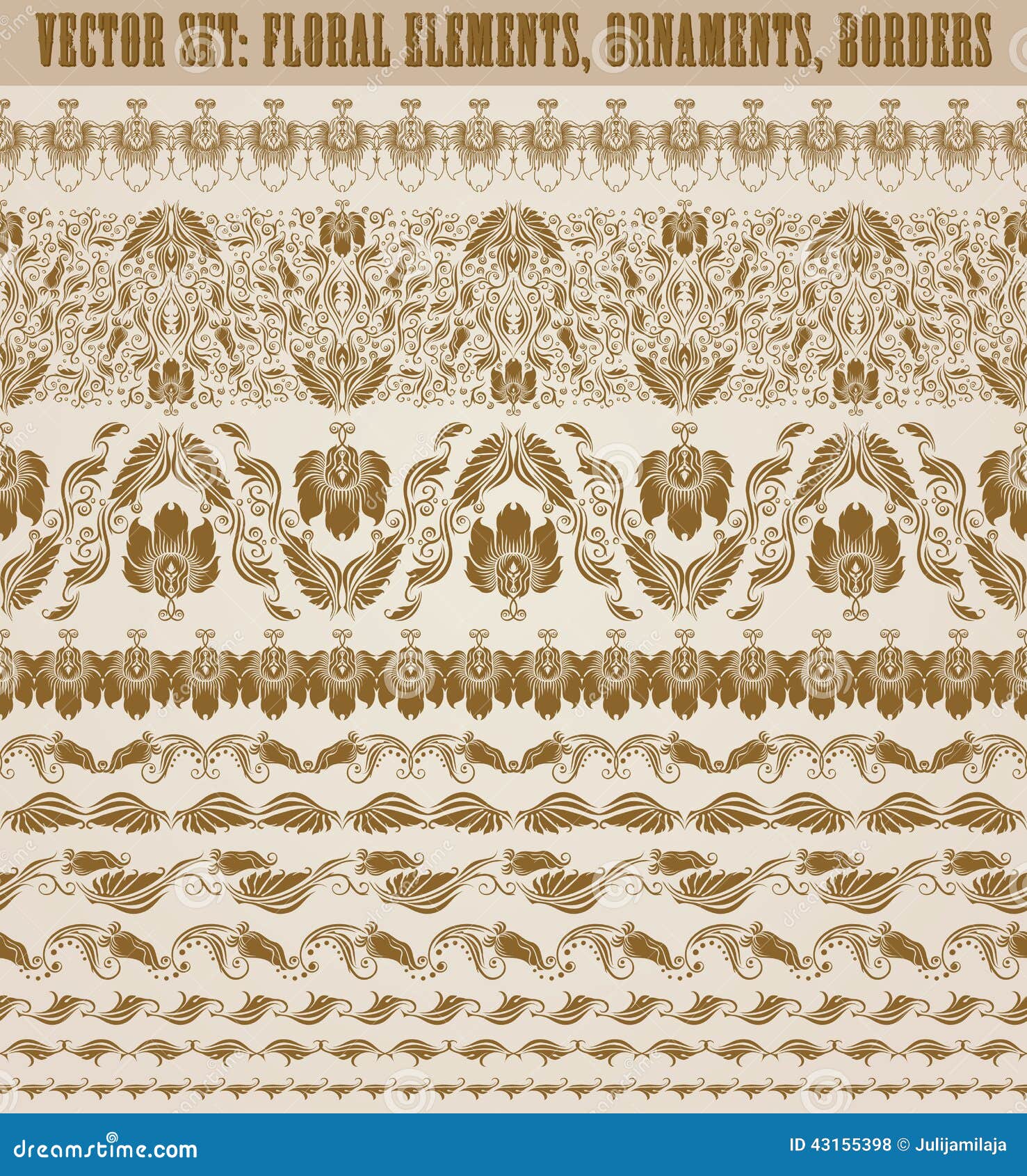 Horizontal Elements Decoration Vector Stock Vector - Illustration of ...