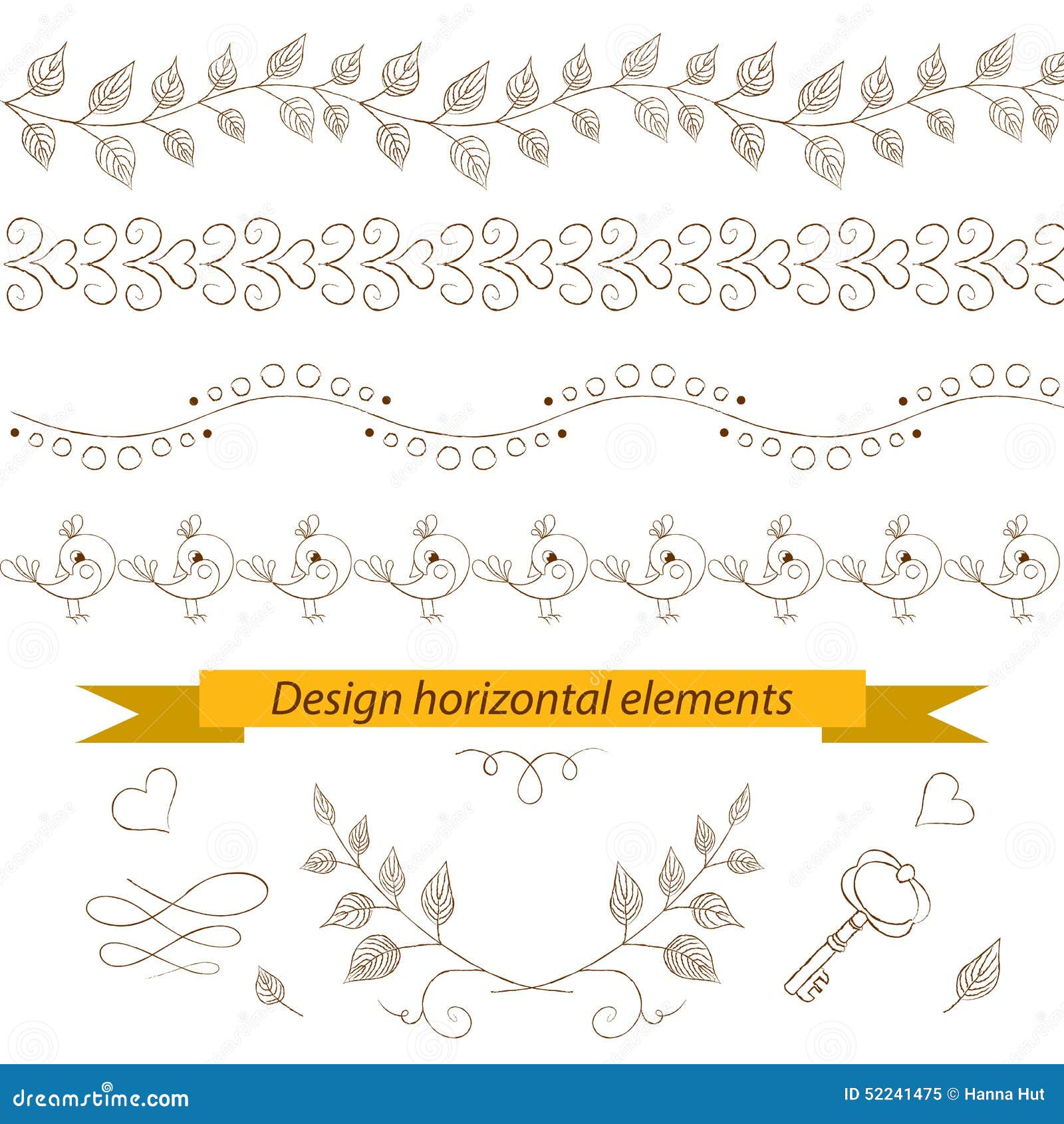 Horizontal elements. stock vector. Illustration of decoration - 52241475
