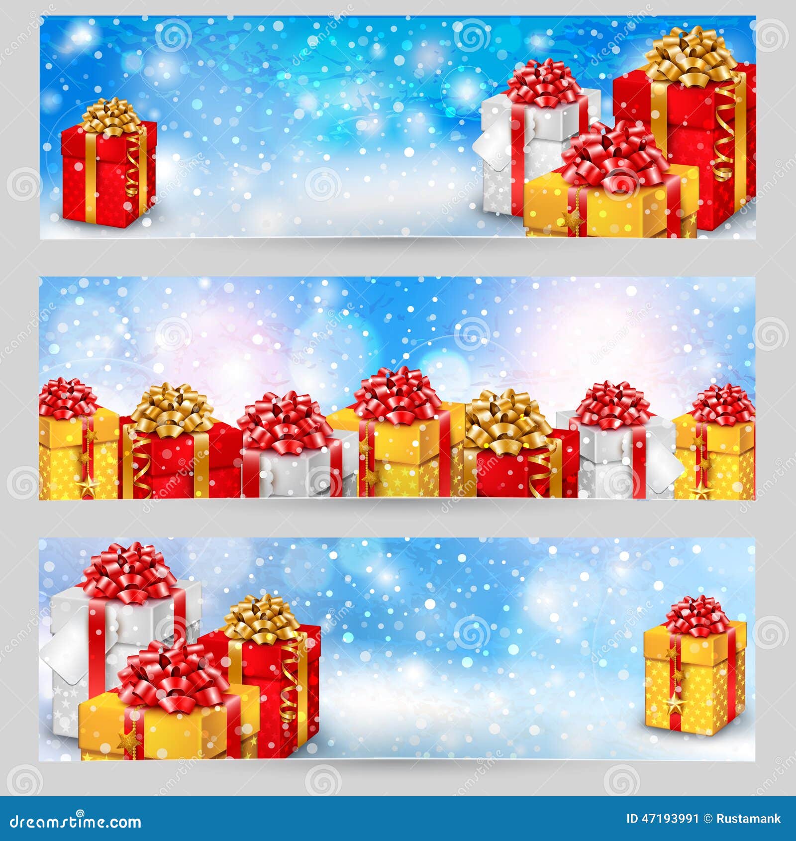Horizontal Festive Winter Banners Stock Vector - Illustration of ...