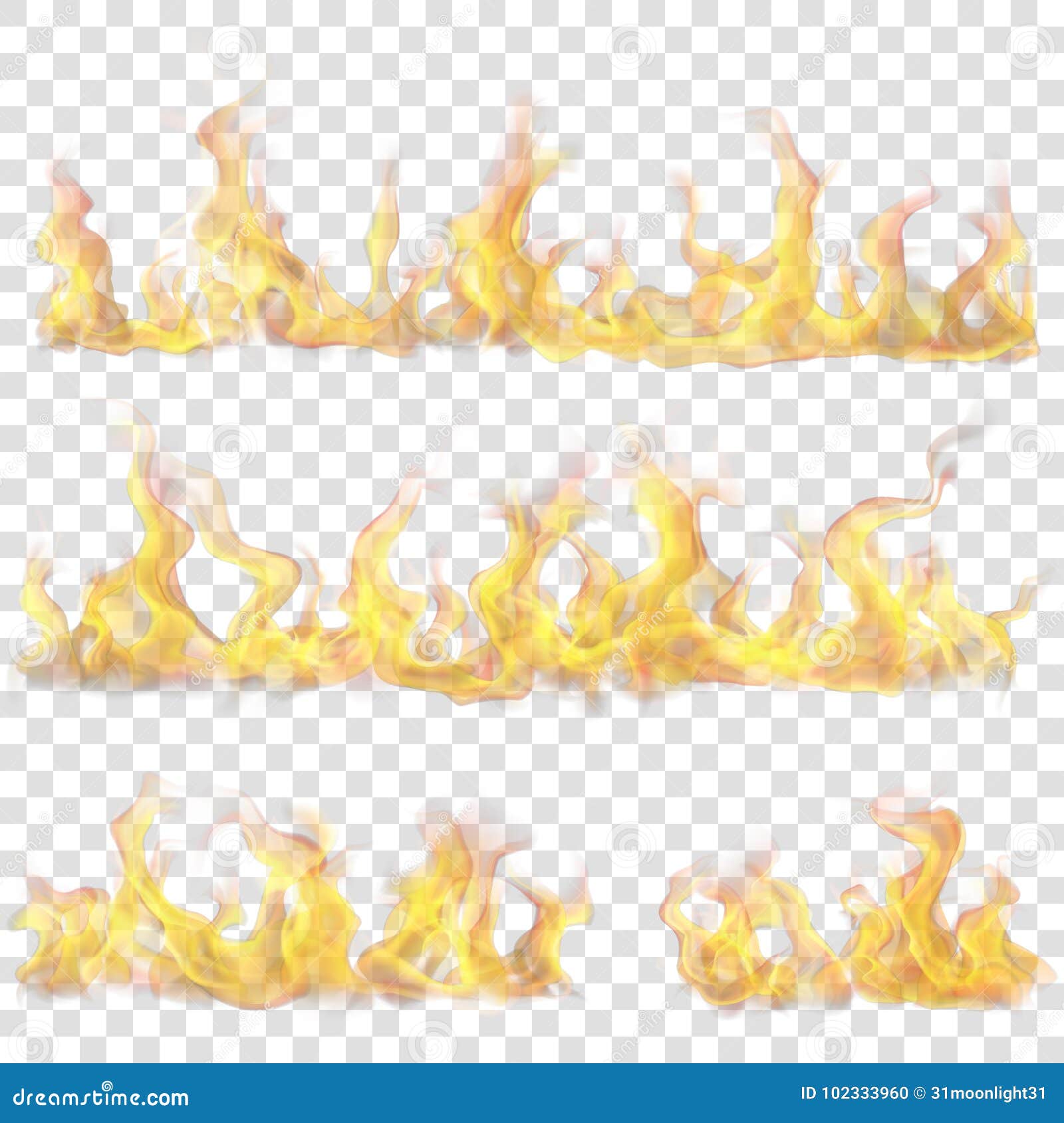 Horizontal Fire Flame For Light Background Vector Illustration ...