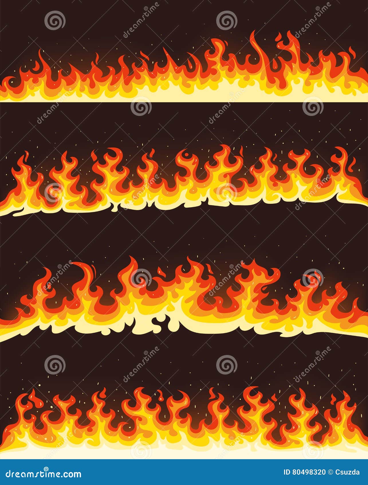 Horizontal Flames Banner Illustration Stock Vector - Illustration of ...