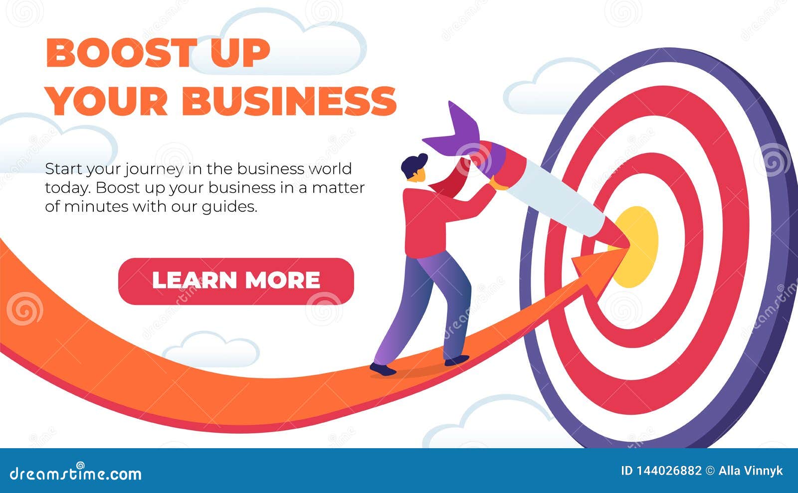 Horizontal Flat Banner Boost Up Your Business. Stock Vector ... Horizontal Flat Banner Boost Up Your Business. Stock Vector ...
