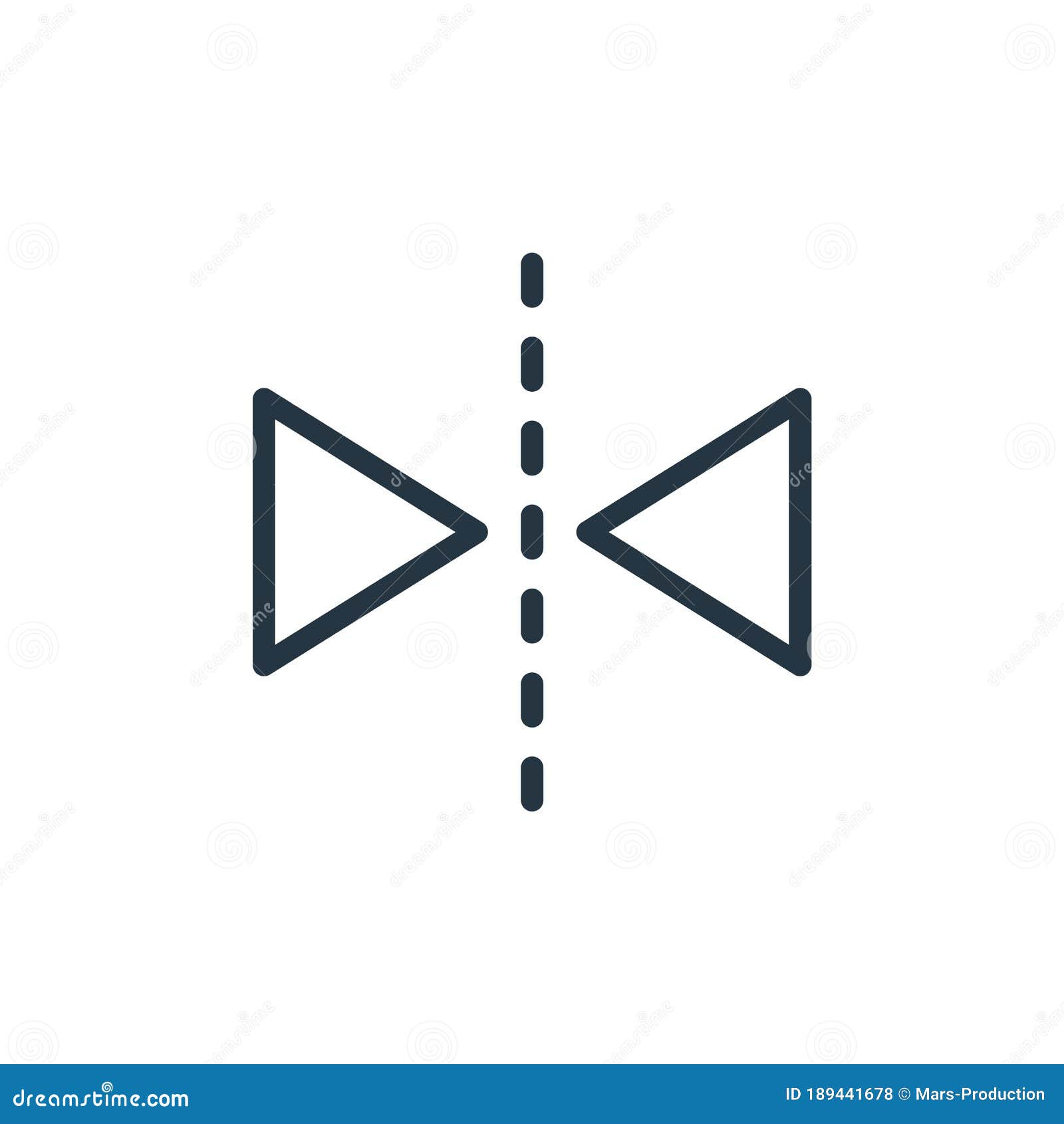 Horizontal Flip Vector Icon Isolated on White Background. Outline, Thin ...