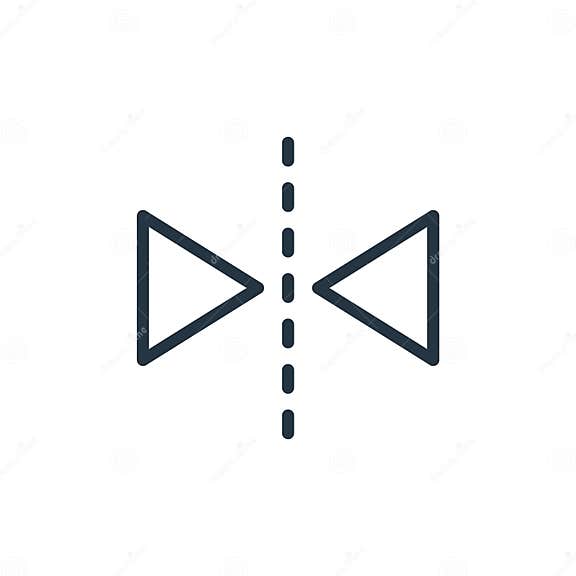 Horizontal Flip Vector Icon Isolated on White Background. Outline, Thin ...