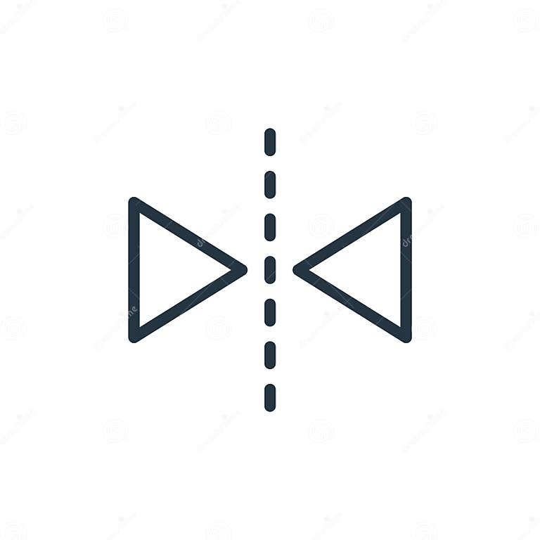 Horizontal Flip Vector Icon Isolated on White Background. Outline, Thin ...