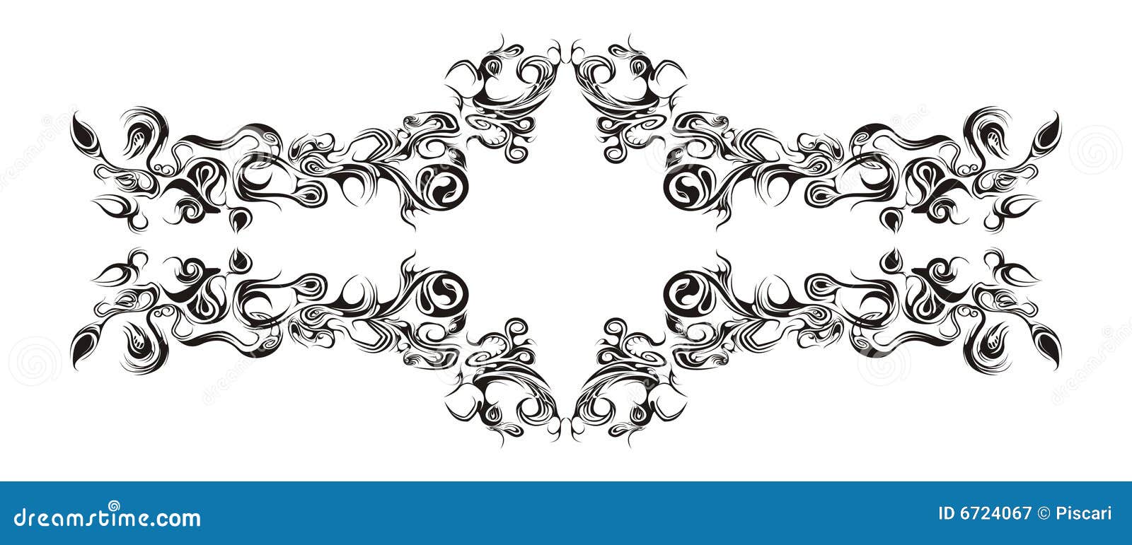 Horizontal floral ornament stock vector. Illustration of decorative ...