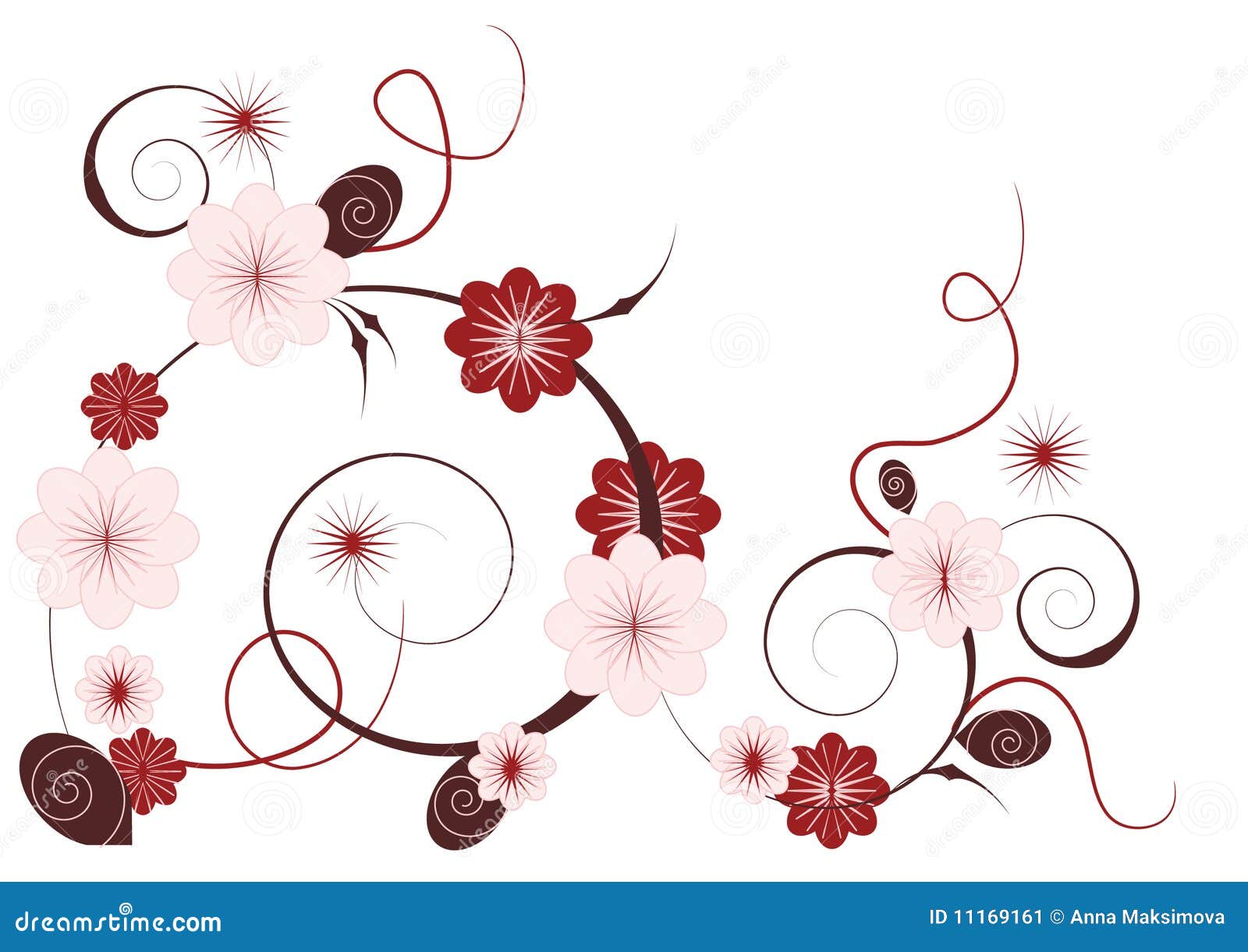 Horizontal floral vignette stock vector. Illustration of design - 11169161