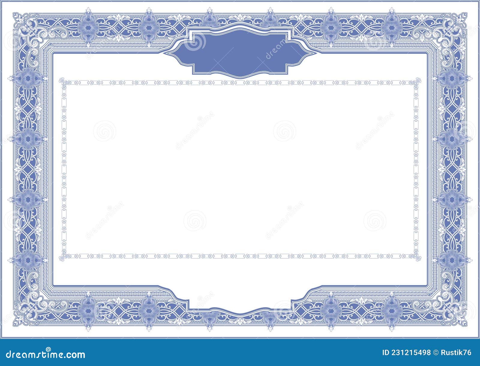 Horizontal Form For Creating Certificates And Diplomas In Lilac Tones ...