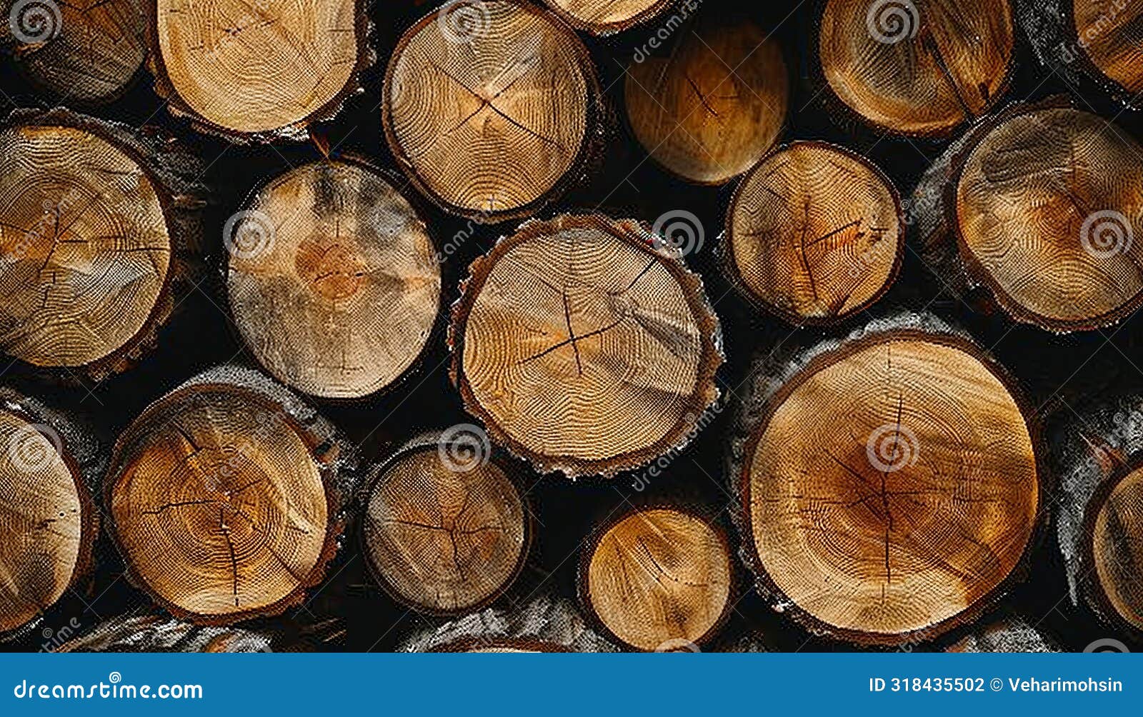 Horizontal Format Photo. Close Up View of the Front of Many Logs Stock ...