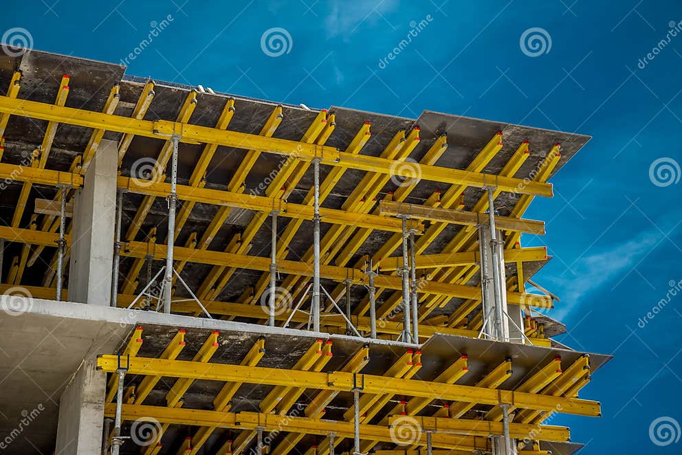 Horizontal Formwork at the Construction Stock Image - Image of scaffold ...
