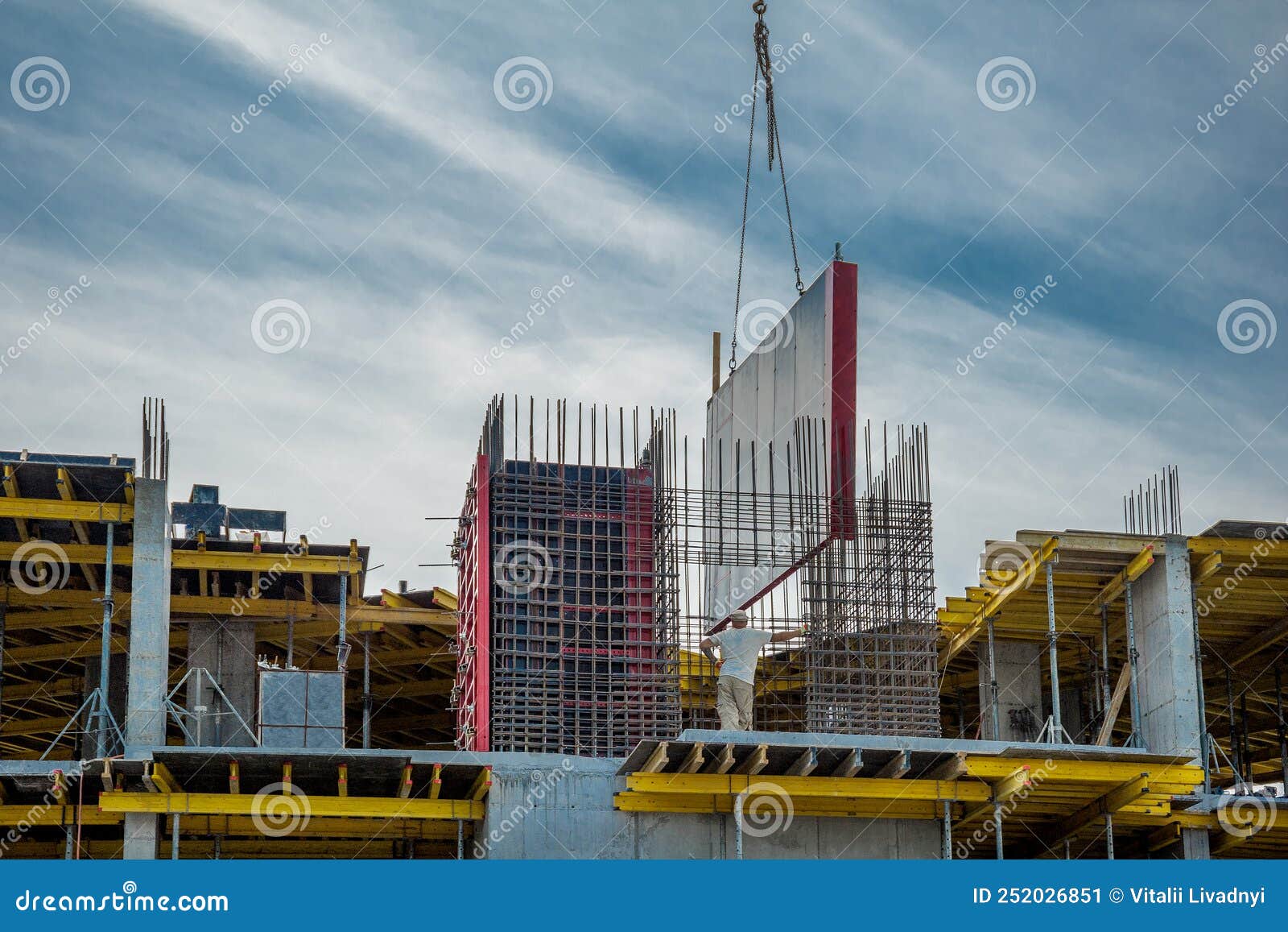 Horizontal Formwork and Crane at the Construction of Editorial Photo ...