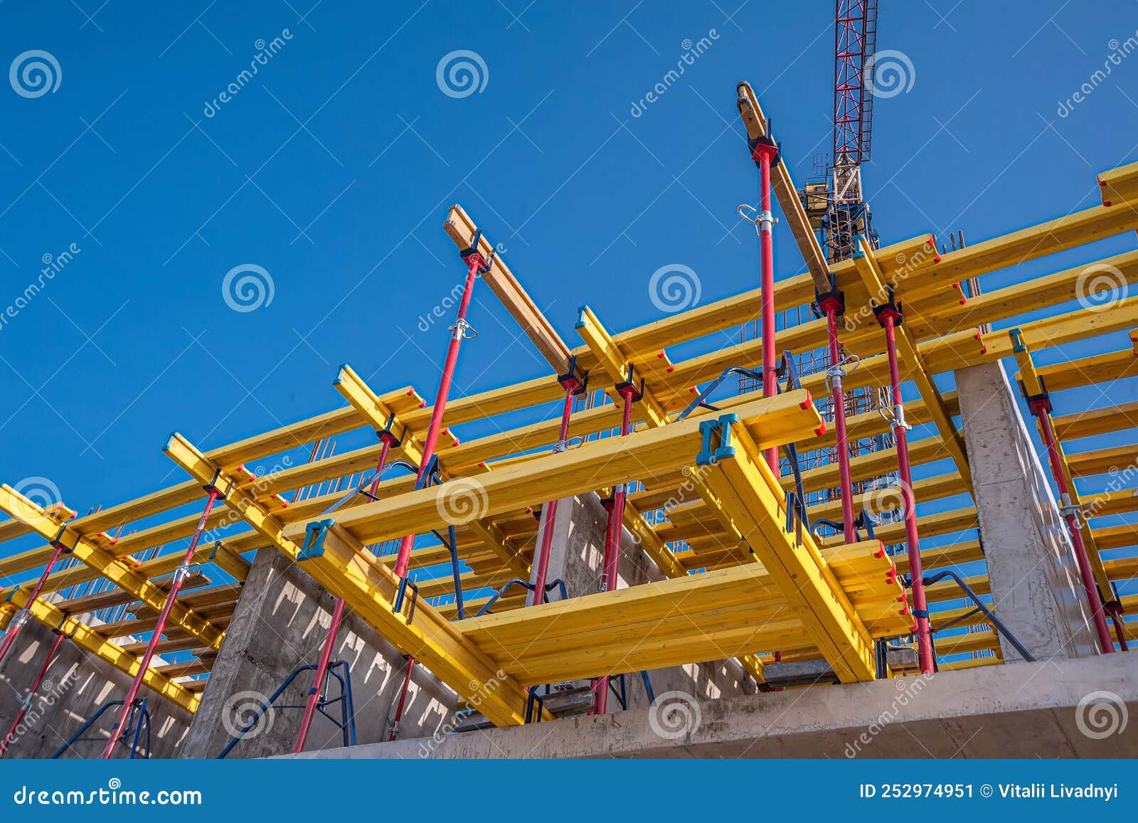 Horizontal Formwork and Crane at the Construction Stock Image - Image ...