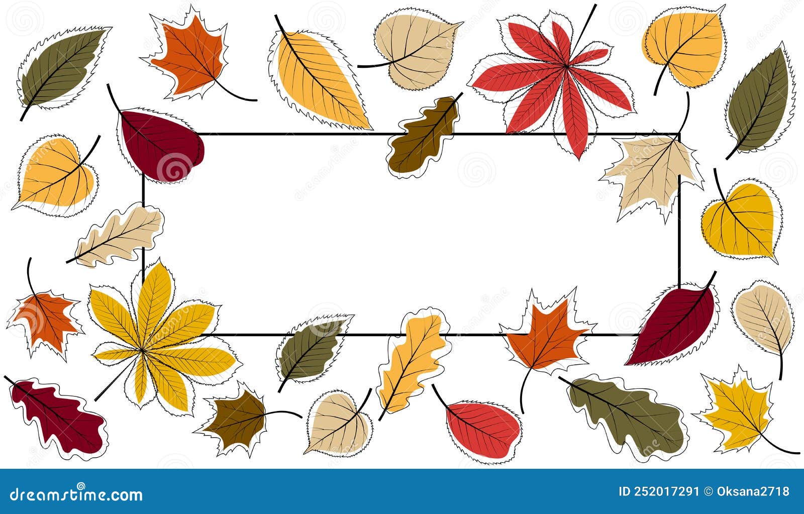 Horizontal Frame with Abstract Autumn Leaves Stock Vector ...