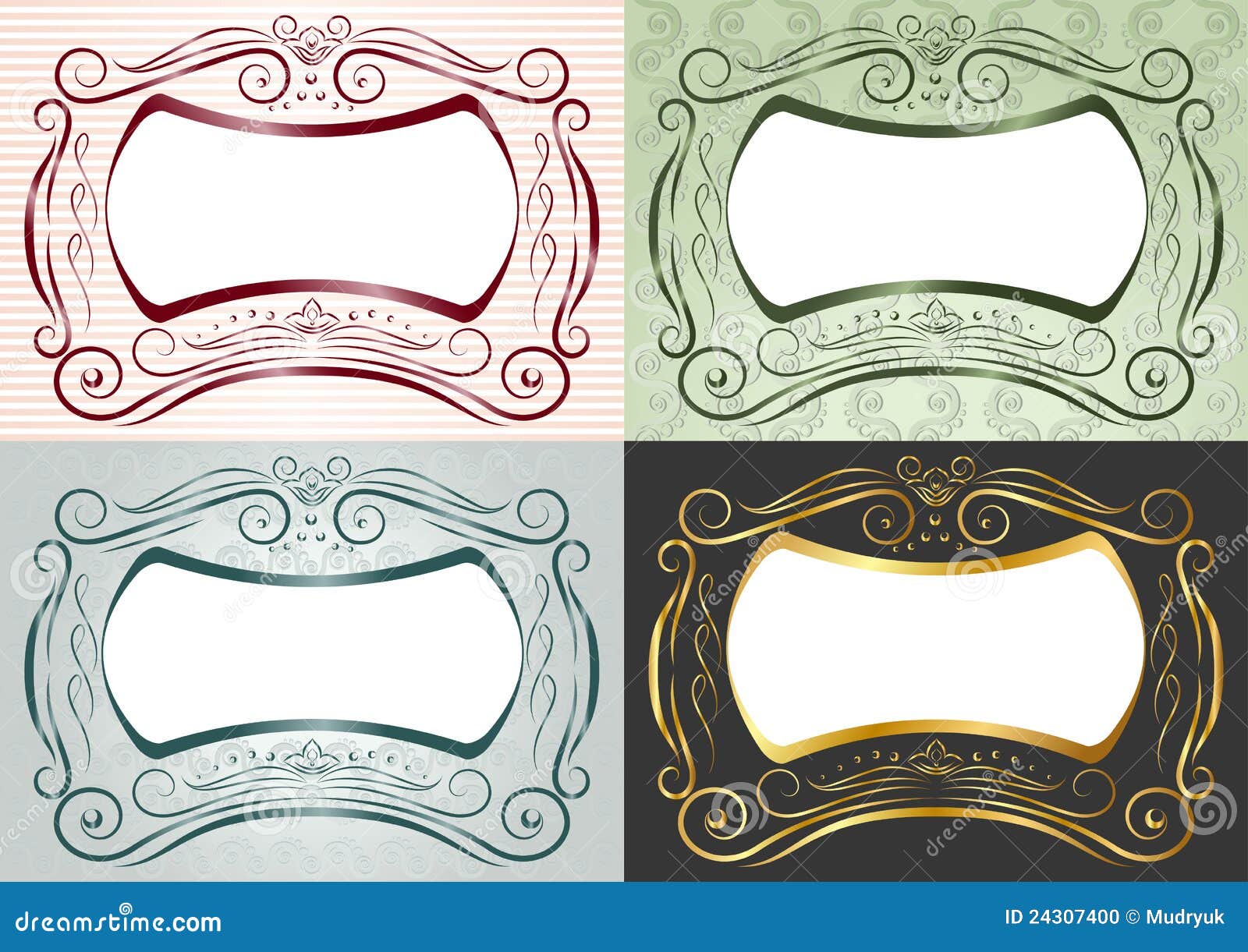 The Horizontal Frame in Antique Style Stock Vector - Illustration of ...