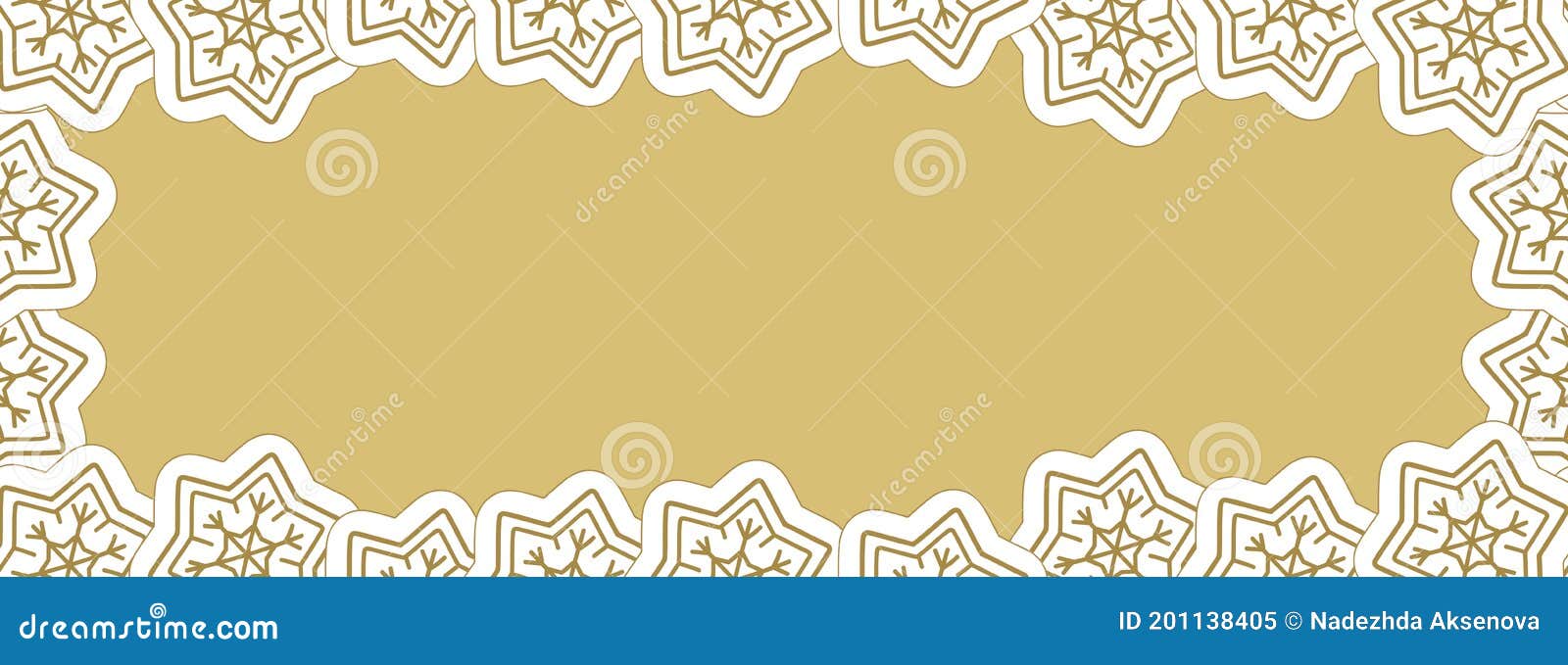 Horizontal Frame, Banner with Snowflakes. Hand Drawn, Copy Space for ...