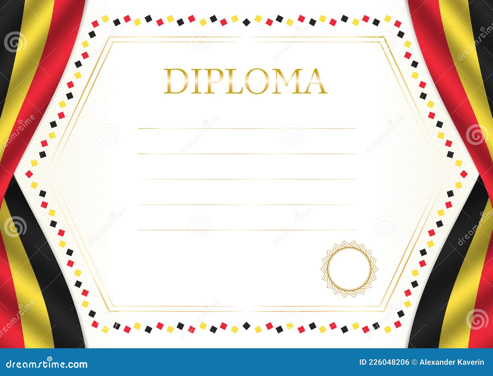 Horizontal Frame and Border with Belgium Flag Stock Vector ...