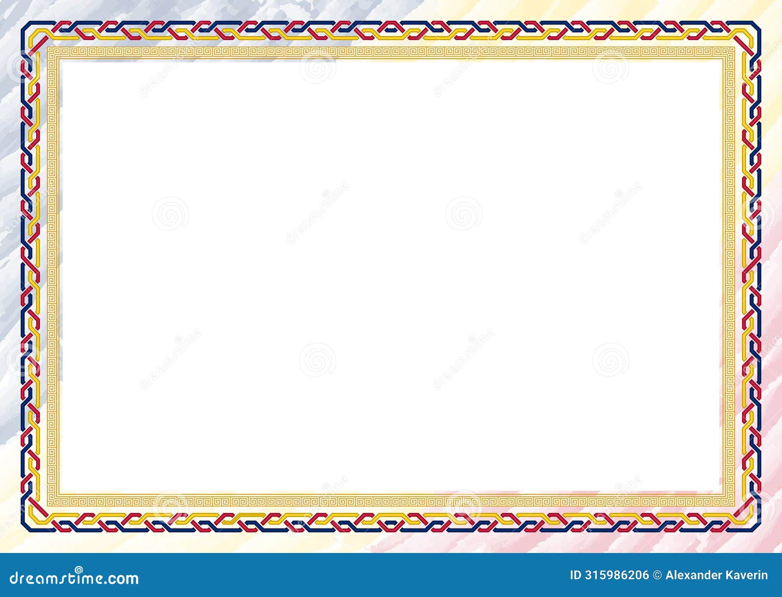 Horizontal Frame and Border with Chad Flag Stock Illustration ...