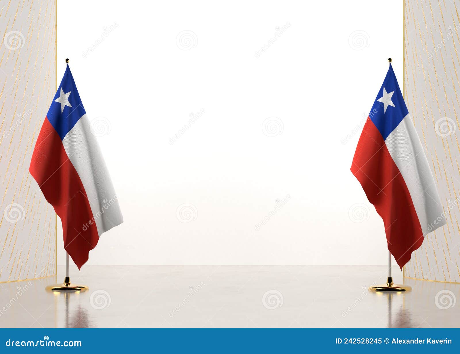 Horizontal Frame and Border with Chile Flag Stock Illustration ...