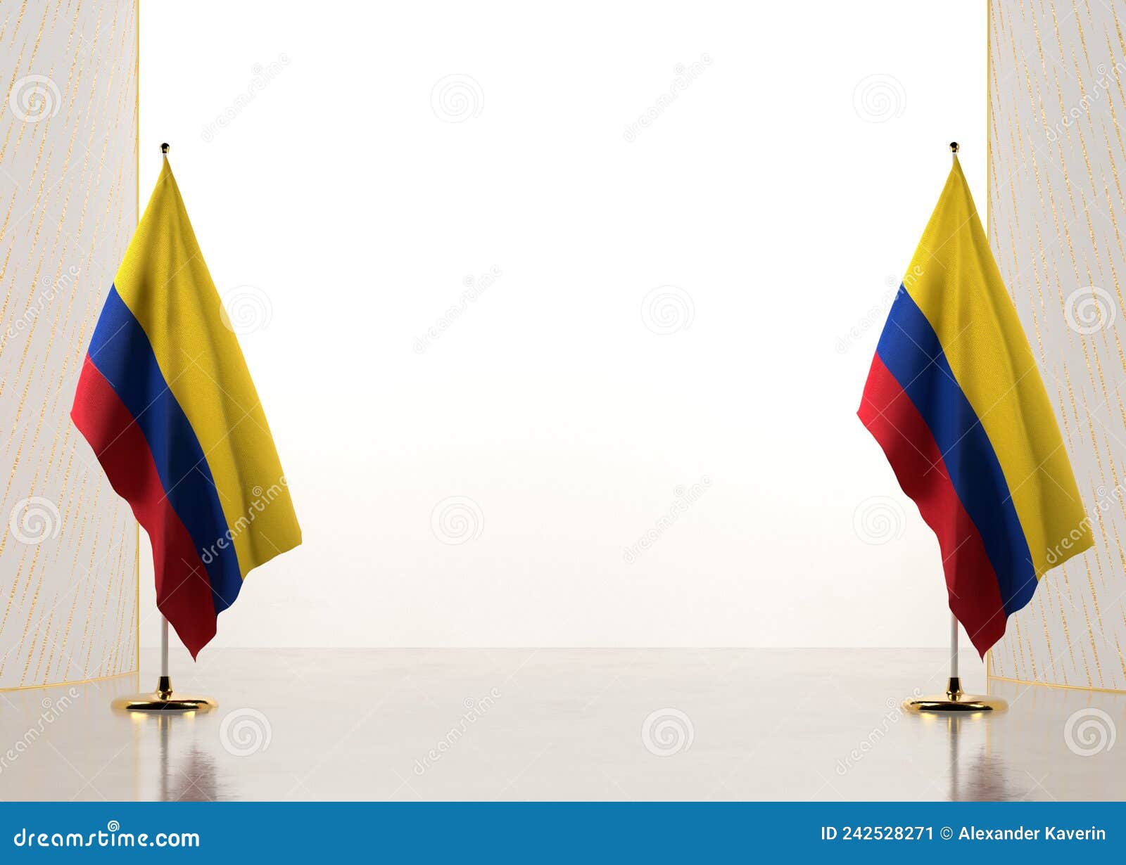 Horizontal Frame and Border with Colombia Flag Stock Illustration ...