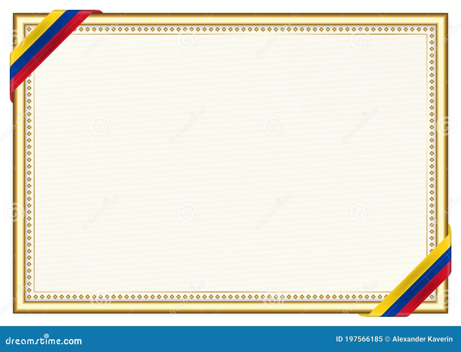 Horizontal Frame and Border with Colombia Flag Stock Vector ...