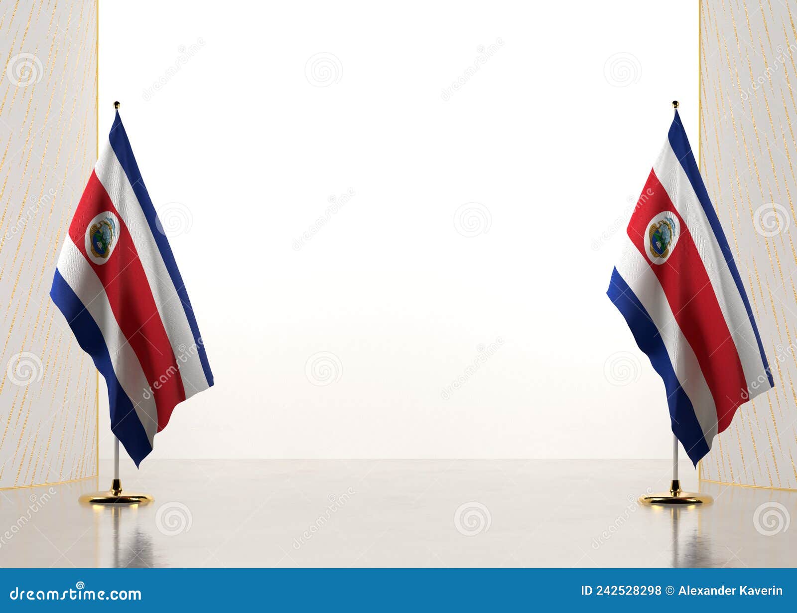 Horizontal Frame and Border with Costa Rica Flag Stock Illustration ...