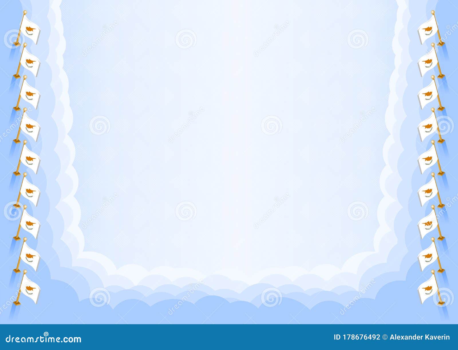 Horizontal Frame and Border with Cyprus Flag Stock Vector ...
