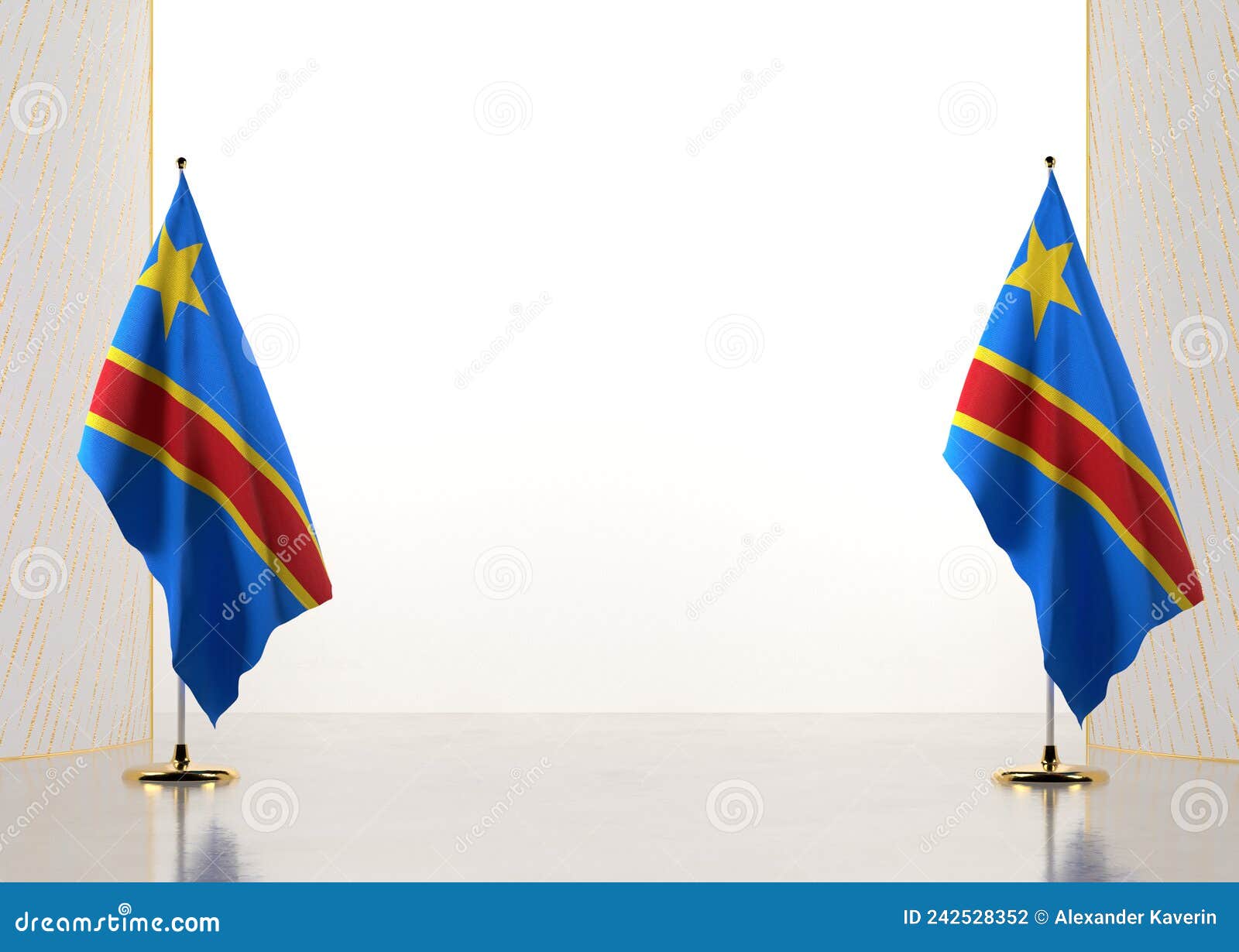 Horizontal Frame and Border with Democratic Republic of the Congo Flag ...