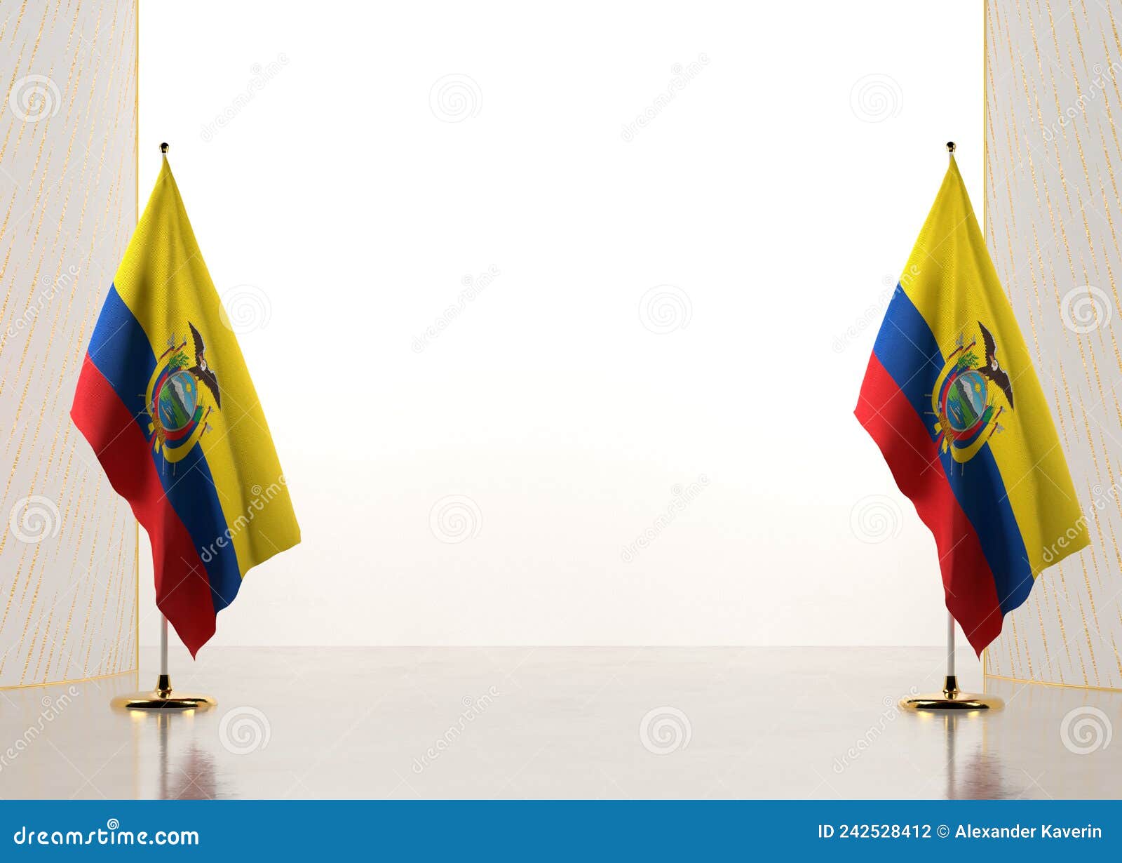 Horizontal Frame and Border with Ecuador Flag Stock Illustration ...