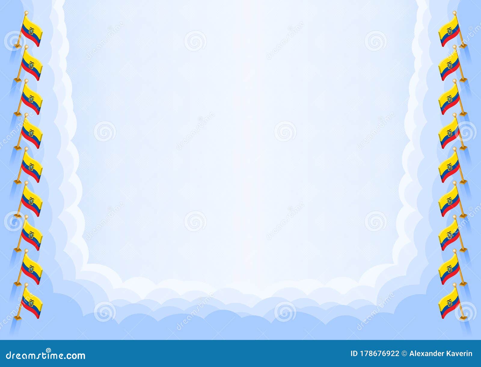 Horizontal Frame and Border with Ecuador Flag Stock Vector ...