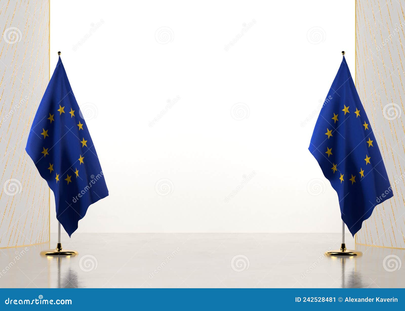 Horizontal Frame and Border with European Union Flag Stock Illustration ...